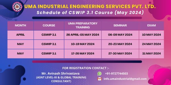 CSWIP-BGAS Courses. – Uma Industrial Engineering Services Pvt. Ltd.