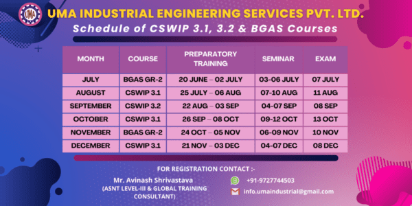 CSWIP-BGAS Courses - Uma Industrial Engineering Services