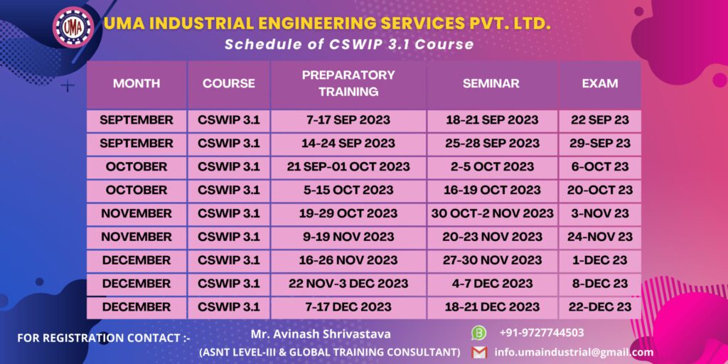 CSWIP-BGAS Courses - Uma Industrial Engineering Services